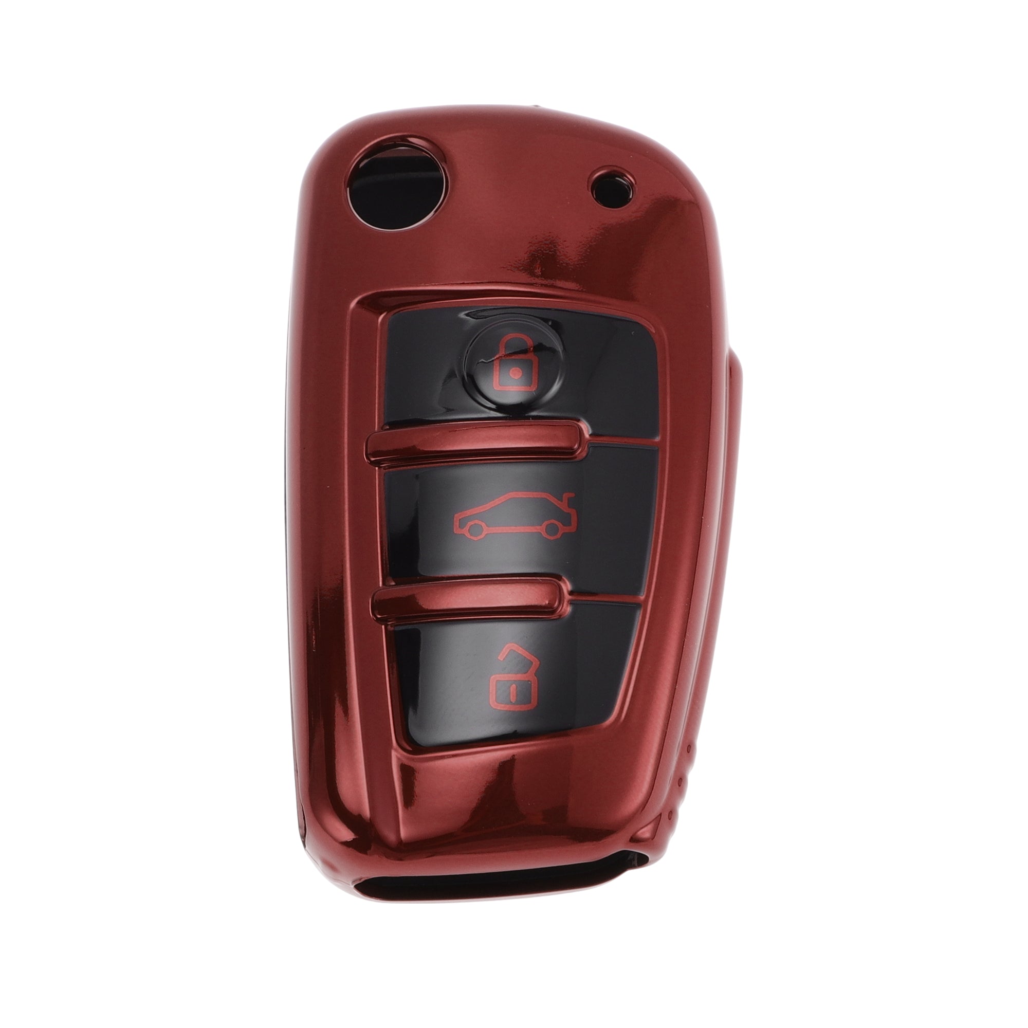 Red TPU Car Key Case for Audi A1 for Audi A3 for Audi A4 3 Buttons ...